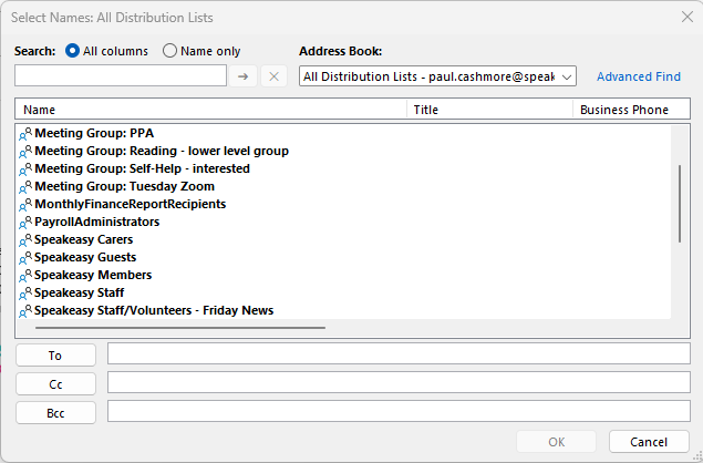 List of Special Teams Users, Shared Mailboxes and Distribution Lists ...