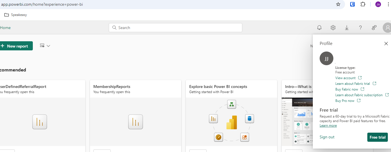 Power BI – extending the trial licence period – Speakeasy